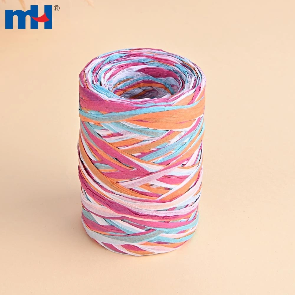 MH Single-ply Multicolor Twisted Raffia Paper Rope for Packaging