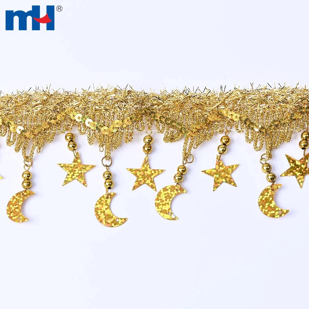 MH B2B Supplier 7cm Sequins Beaded Fringe Trim