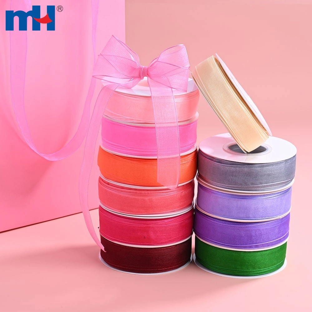 MH China Factory Direct 3/4 inch Thick Edged Organza Ribbon