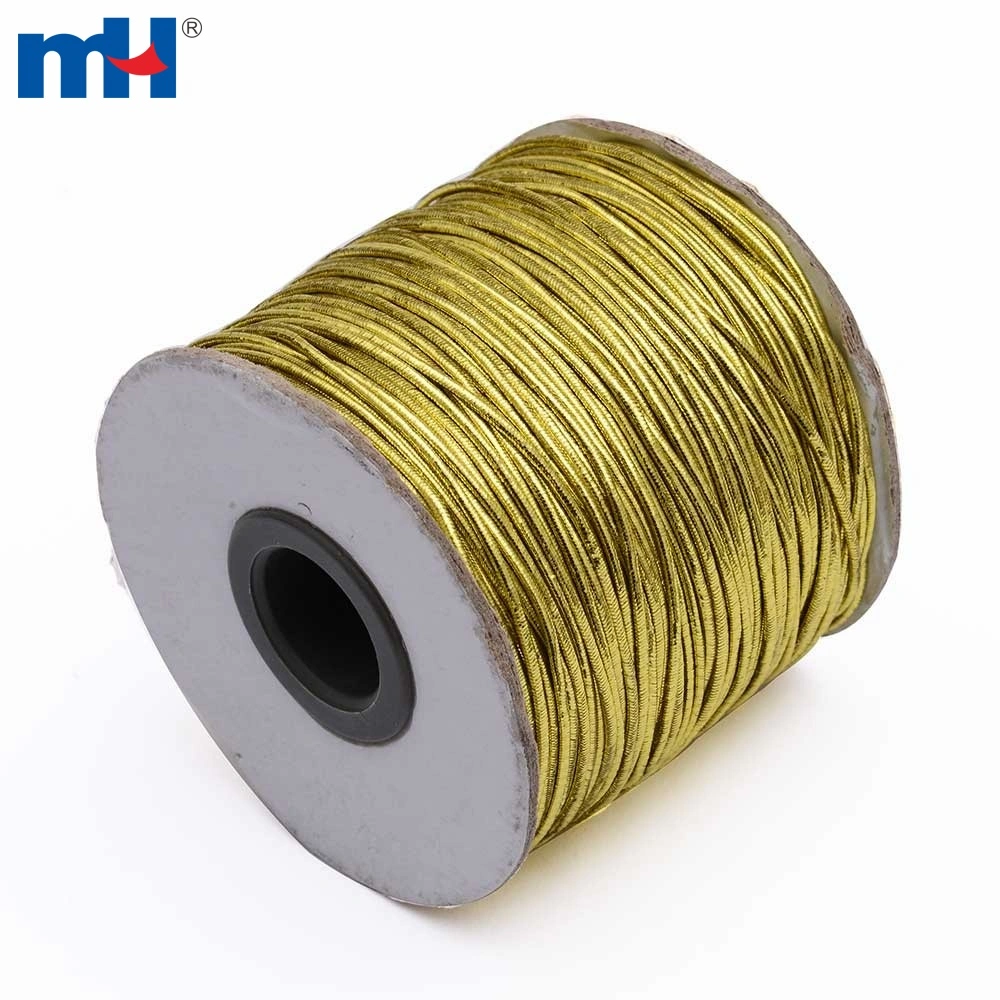 1mm Gold Metallic Elastic Cord Rope
