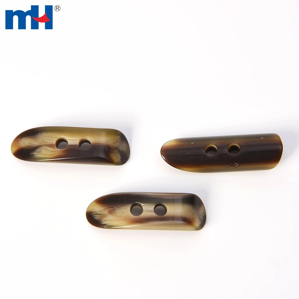 Two Holes Horn Tooth Shape Toggle Sewing Buttons for Jackets