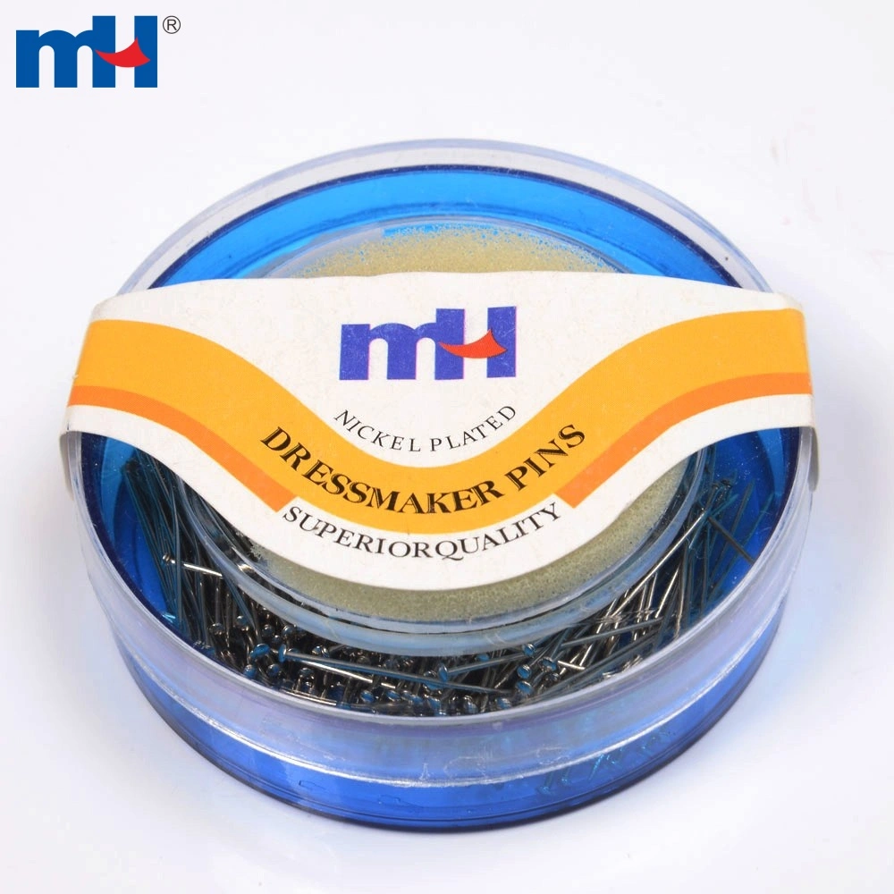 MH Custom Straight Stainless Steel Dressmaker Pins and Foam Pin Holder