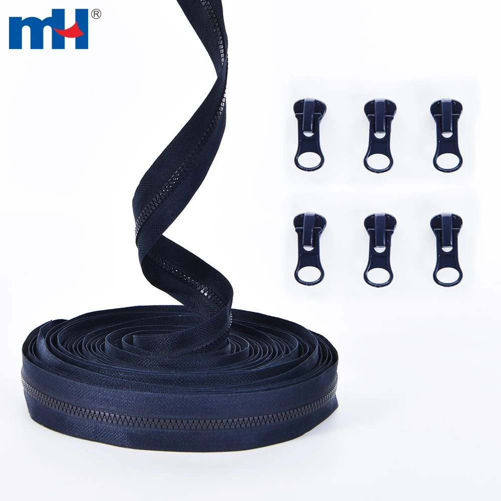 #3 Plastic Molded Zipper Long Chain By the Yard