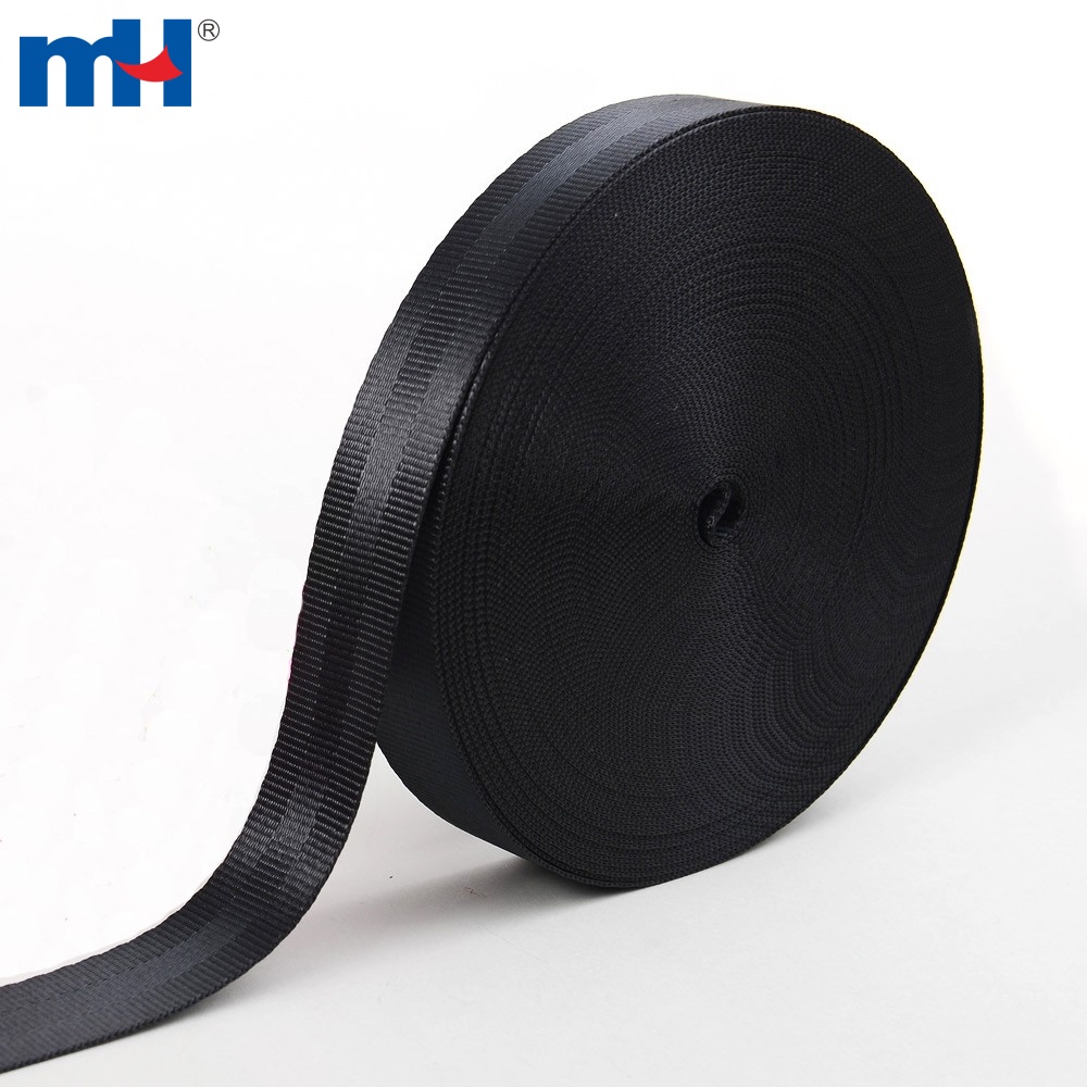 25mm Black Polyester Car Seat Safety Belt Webbing Strap Manufacturer