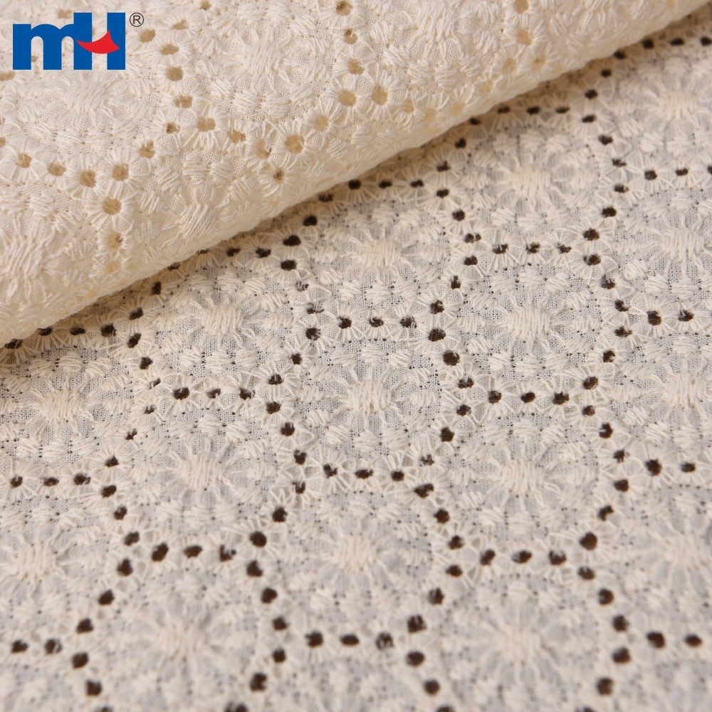 80*80 Cotton Broderie Anglaise Embroidery Eyelet Lace Fabric