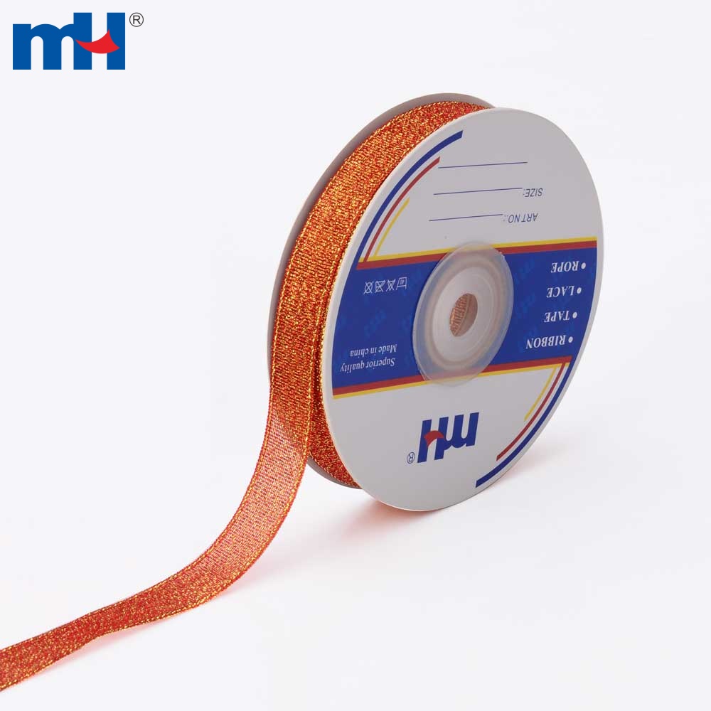 Red Color Glitter Metallic Ribbon/Packing Ribbon
