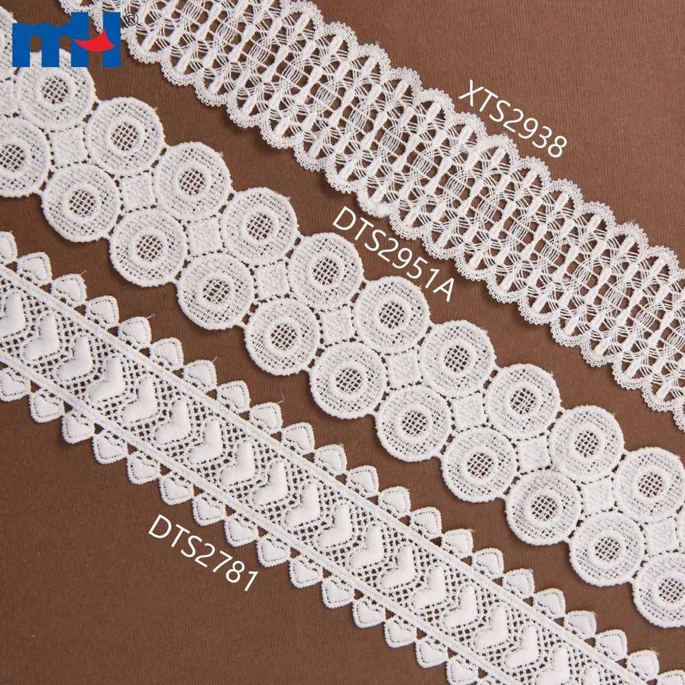 Double Scalloped Polyester Chemical Lace Trim Wholesale