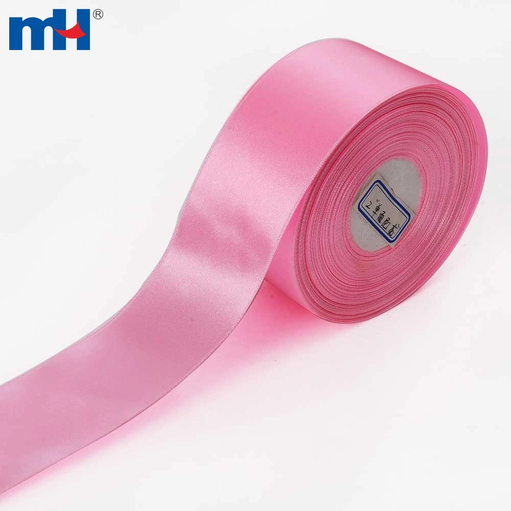 50mm Single Face Nylon Satin Ribbon for Making Bows - Pink