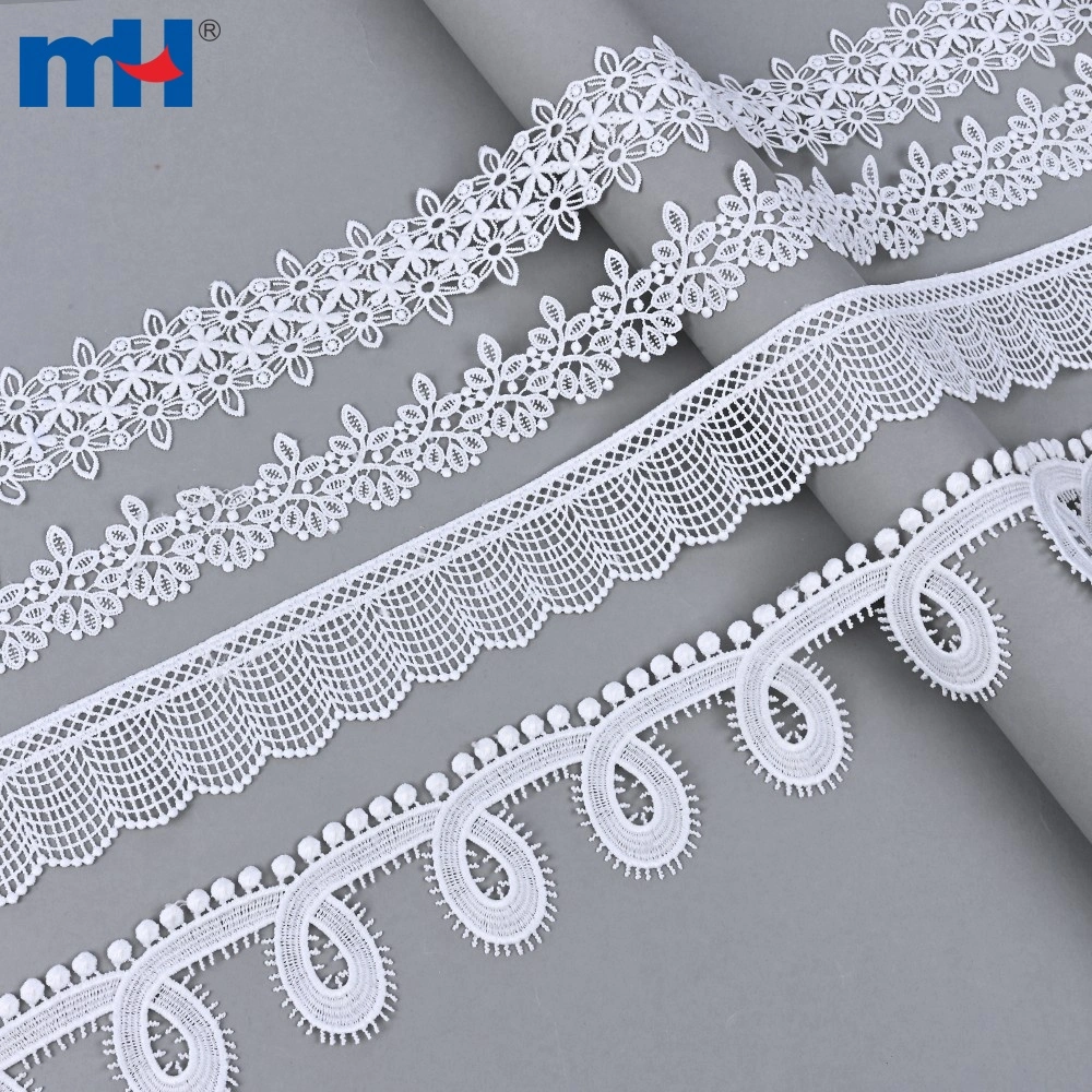 Custom Design Embroidery Chemical Guipure Lace Trim