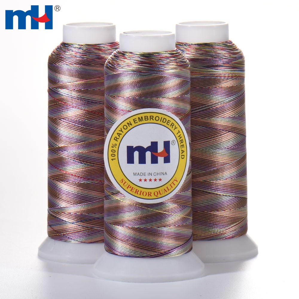 MH China Factory 120D/2 70g Variegated Viscose Rayon Embroidery Thread