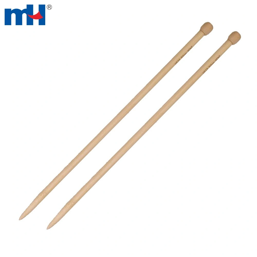MH Supplier 2Pcs/set 9mm Bamboo Single Point Knitting Needles