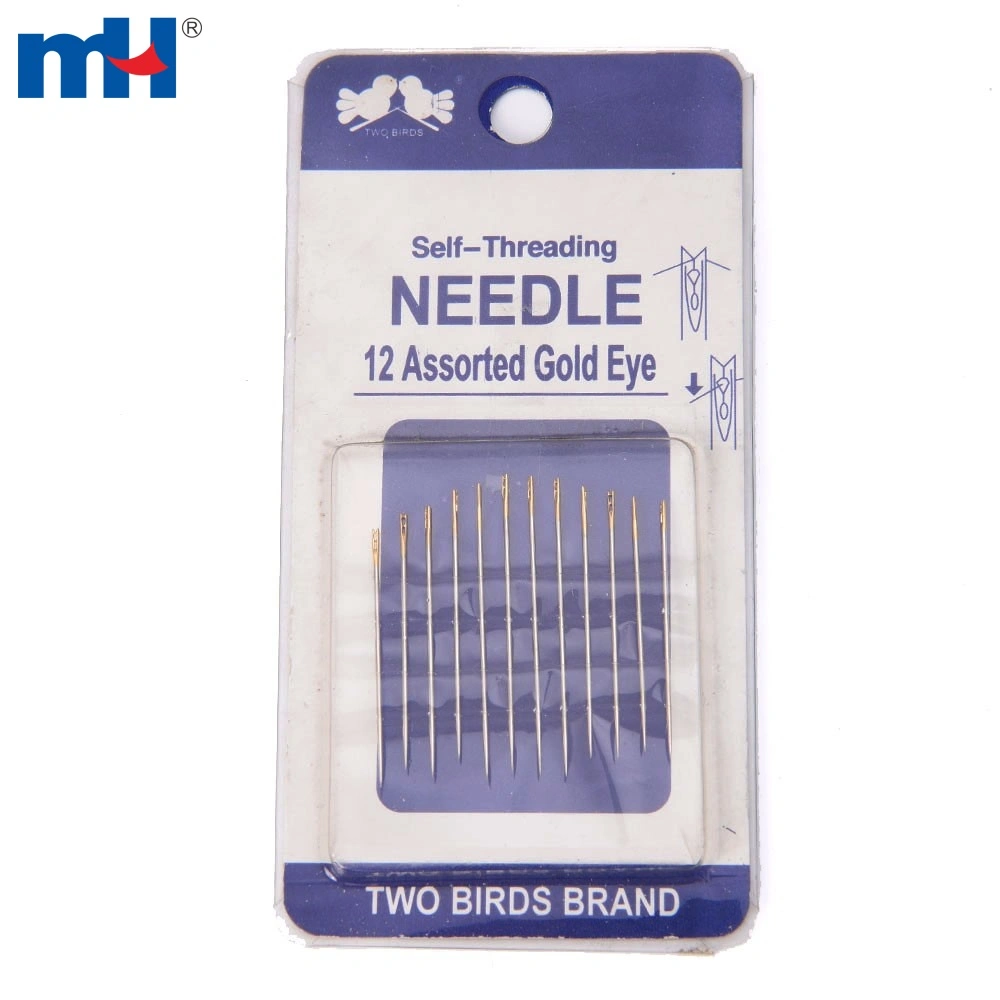 12 Pieces Self Threading Sewing Needles for Blind