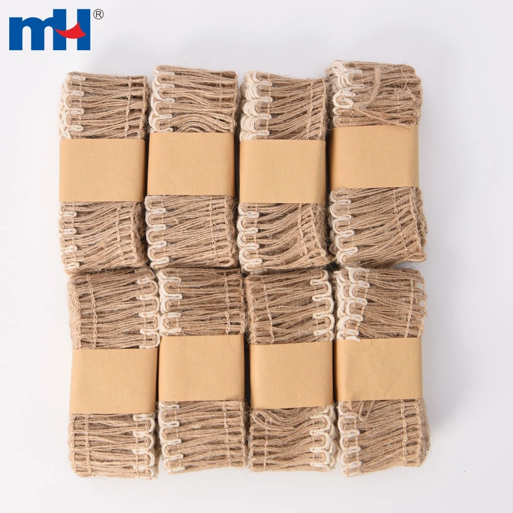 35mm Natural Jute Burlap Braided Tassel Ribbon