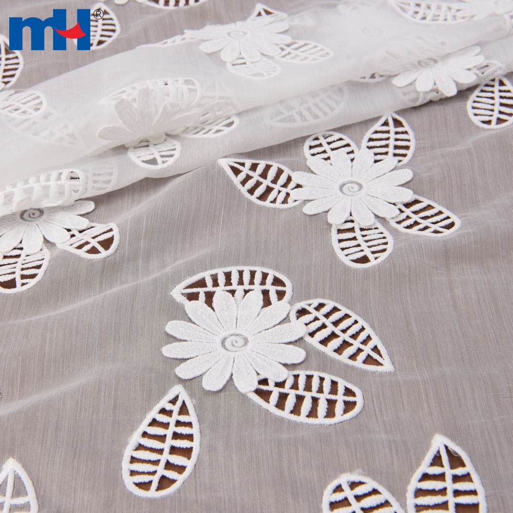 Custom Design Laser Cutted Embroidery Lace Fabric