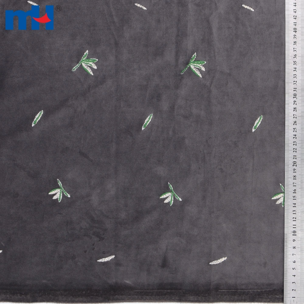 Upholstery Grey Embroidery Holland Velvet Fabric