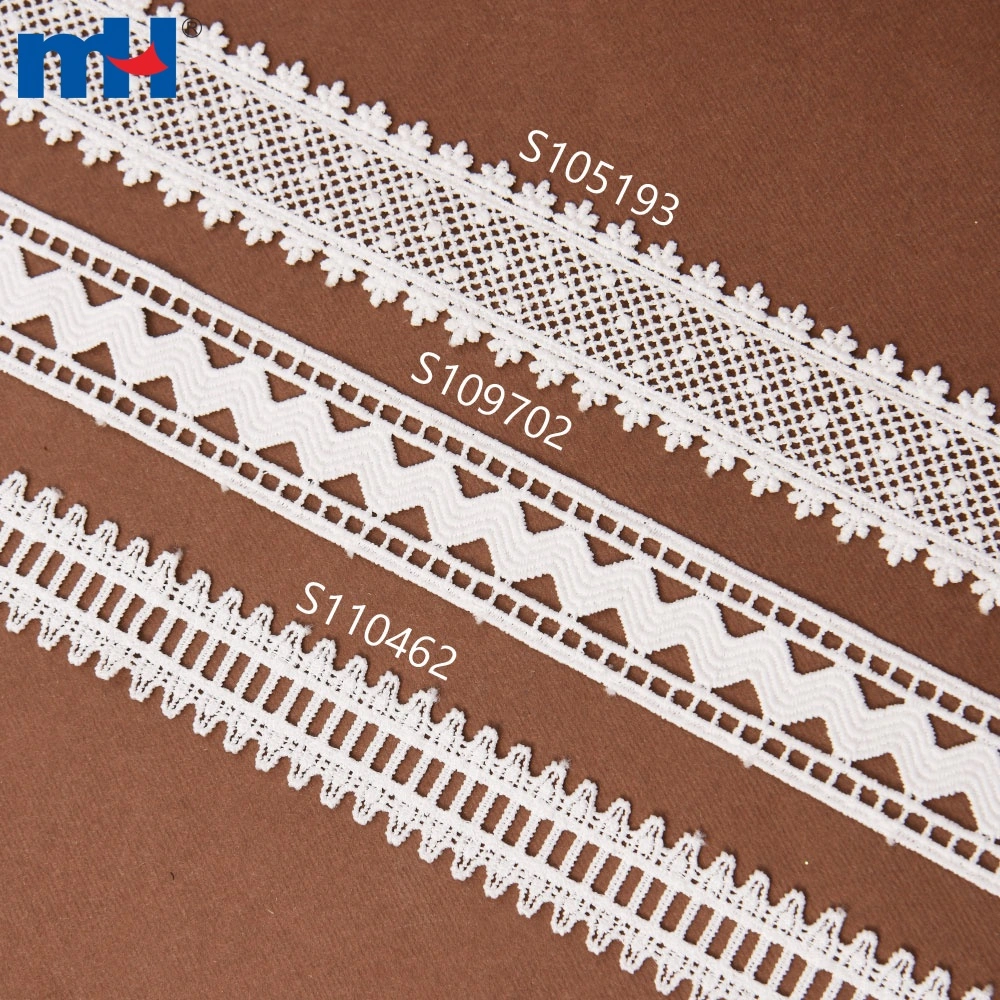 Custom Design Polyester Embroidery Guipure Lace Trim