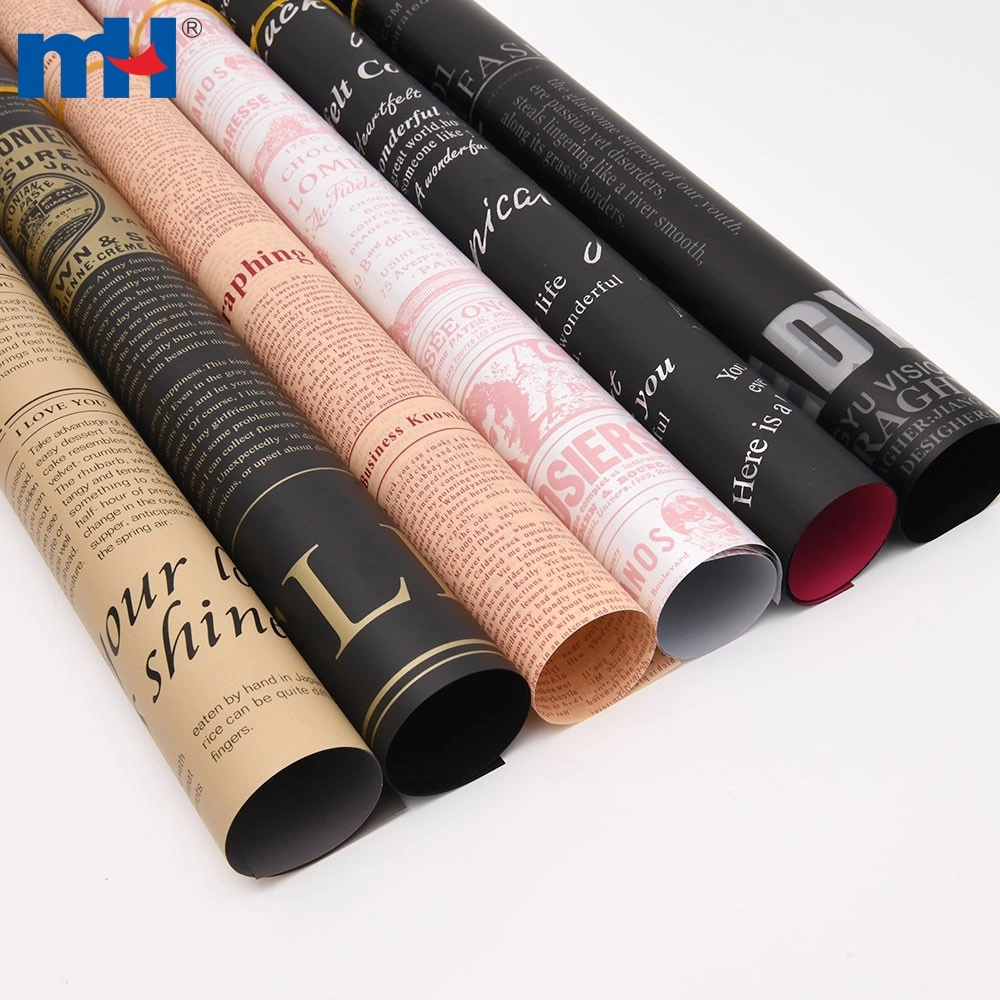 Classic Custom Print English Newsprint Bouquet Wrapping Paper