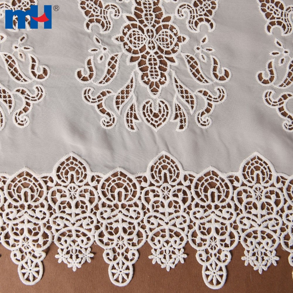 130cm Laser Cutwork Embroidery Chiffon Lace Fabric