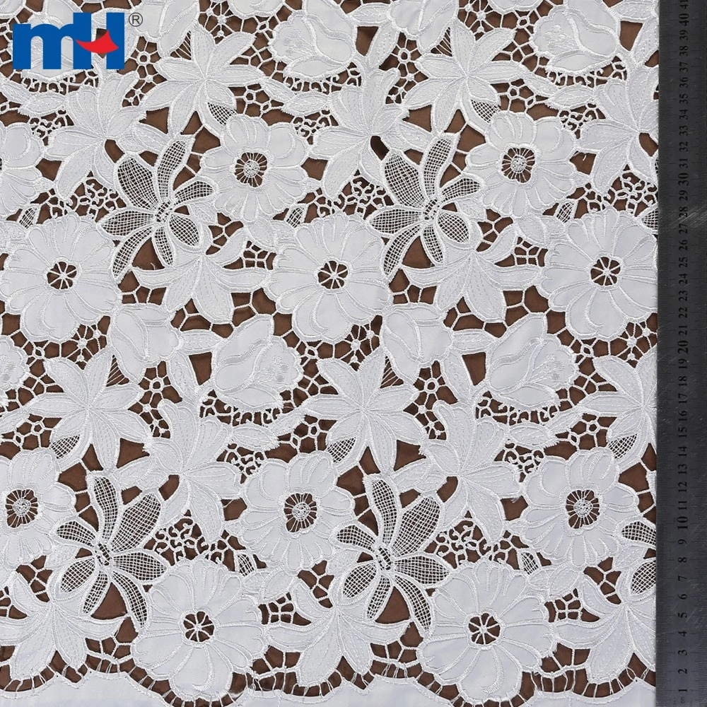 3D Laser Cut Embroidery Guipure Satin Fabric