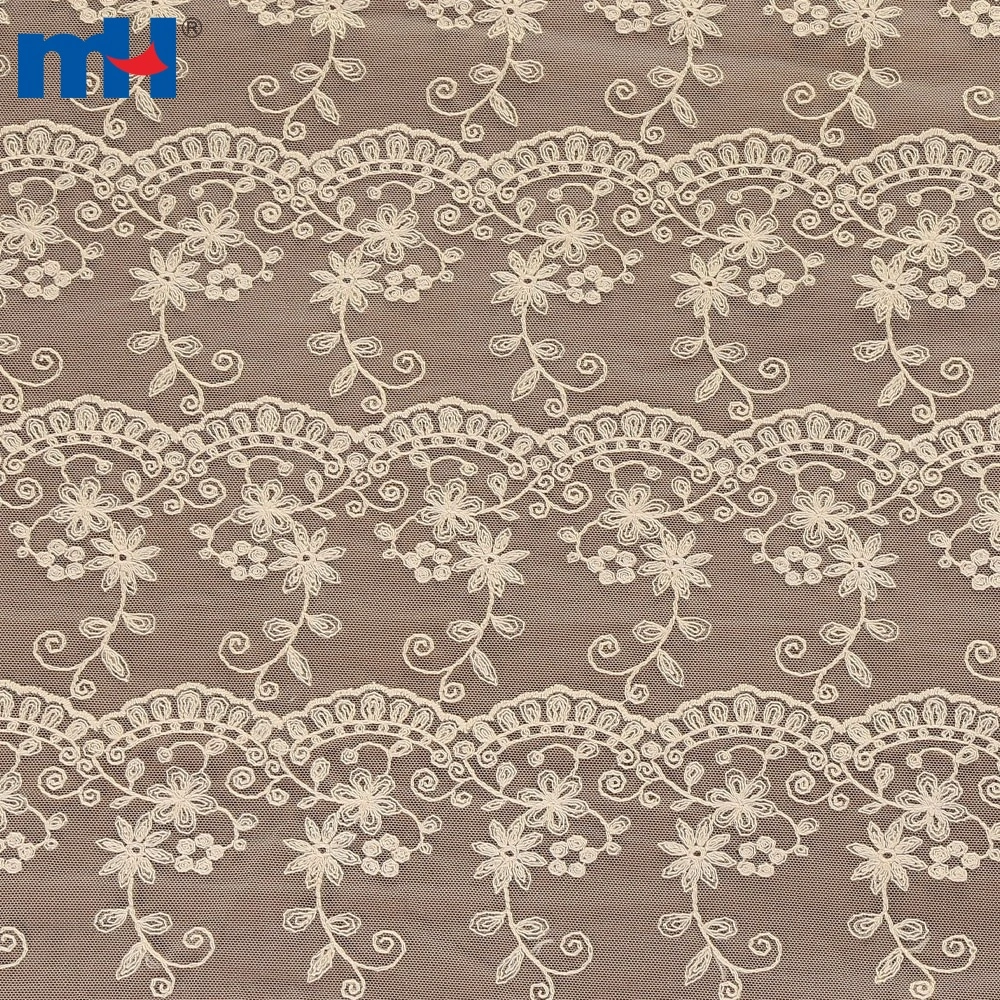 Corded Embroidered Wedding Mesh Lace Fabric