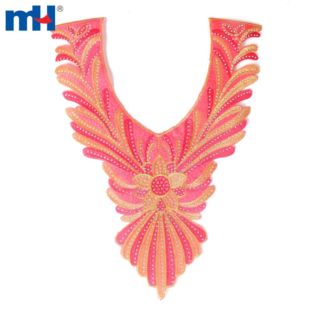 Back Adhesive Rhinestone Lace Applique