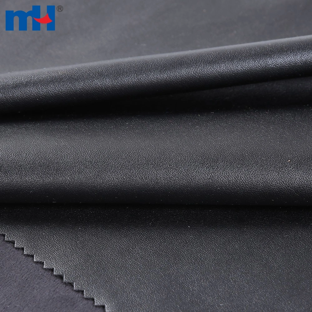 Black PU Leather Fabric for Jacket Pants