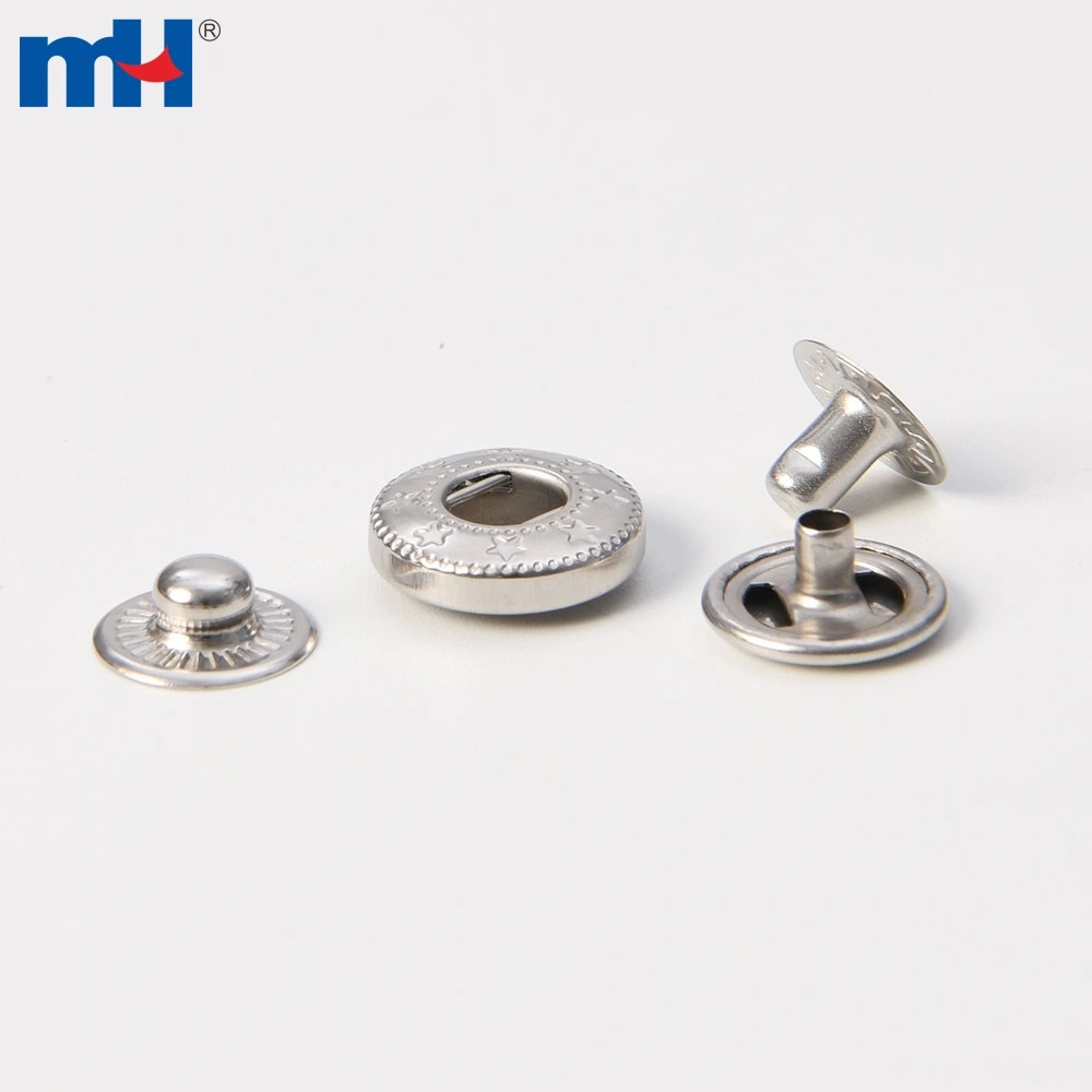 Metal Snap Button Fastener with Caps Sockets Studs