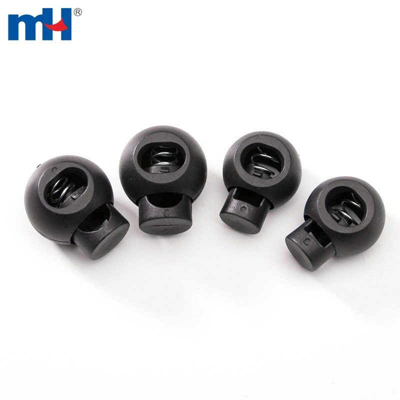 Black Plastic Spring Cord Lock Stopper for Drawstring