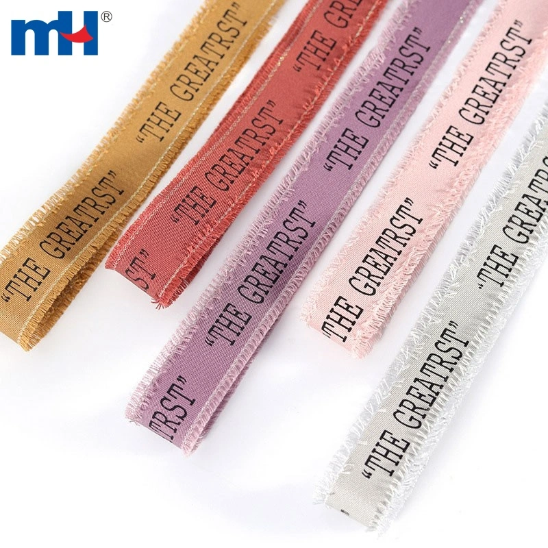 25mm Tassel Edge Printed Woven Ribbon for Flower Wrapping