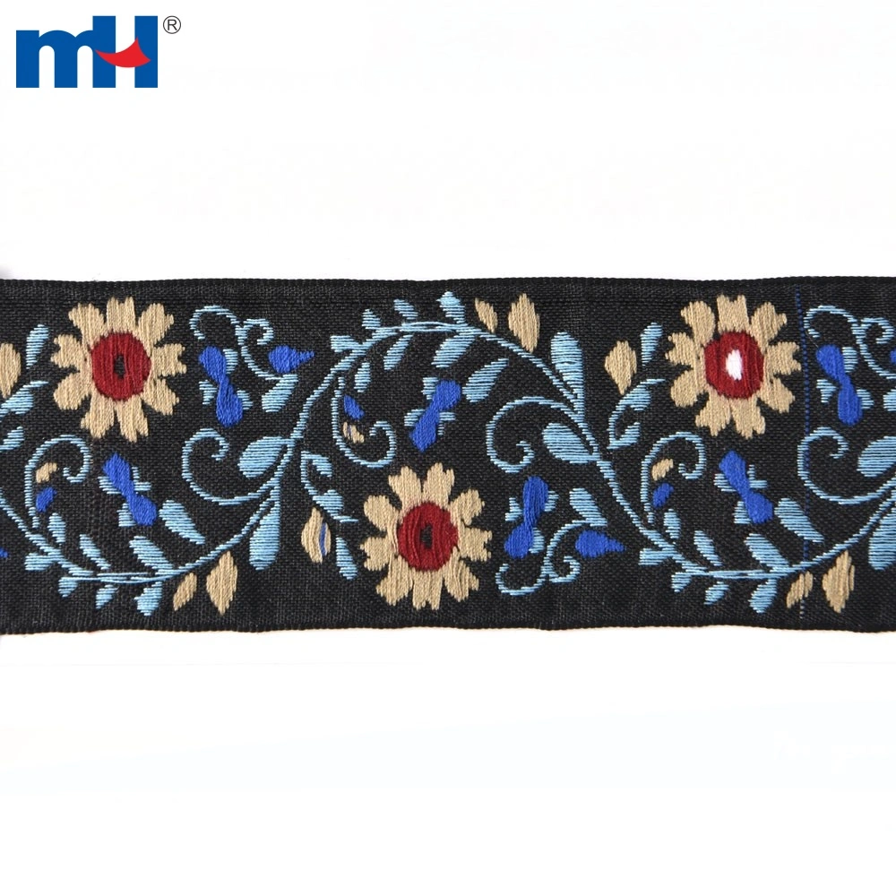 MH Supplier 50mm Polyester Jacquard Decorative DIY Sewing Ribbon Tape