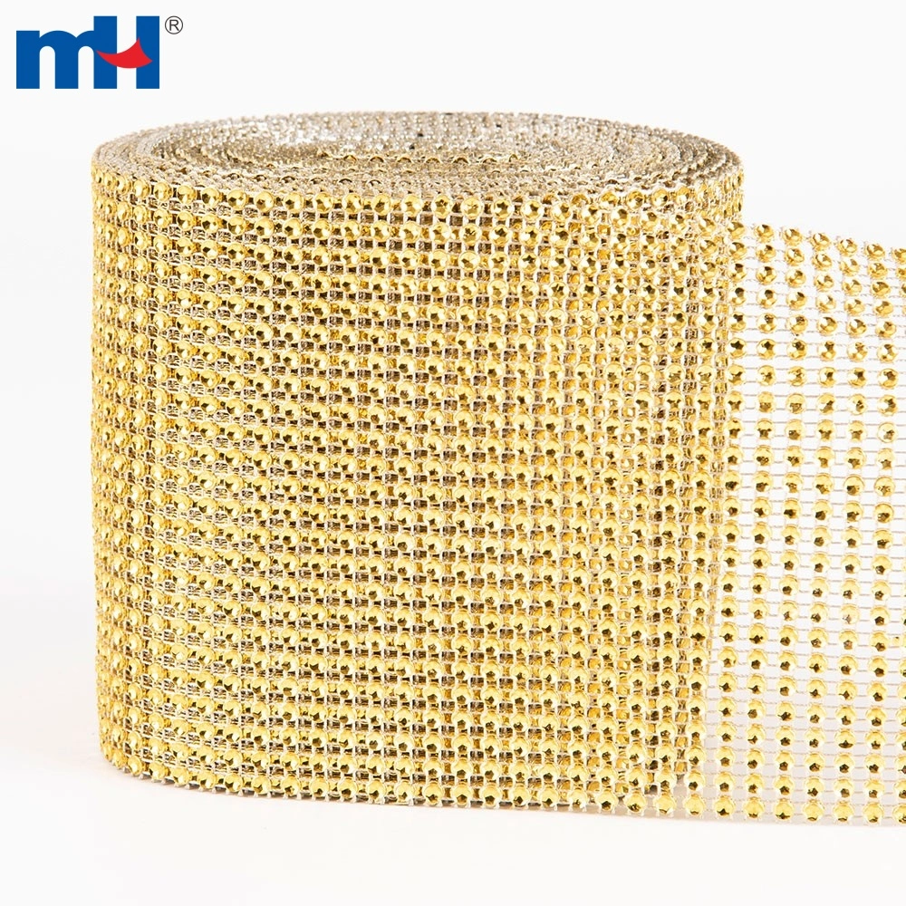 24-row Crystal Rhinestone Mesh Ribbon Wrap