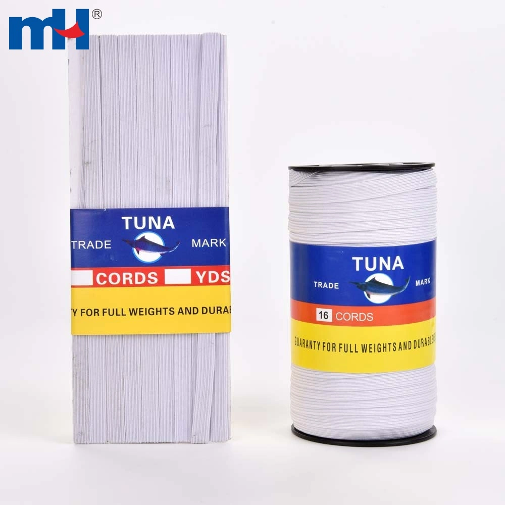 9mm 16 Cord Elastic Braided for Sewing TUNA Brand