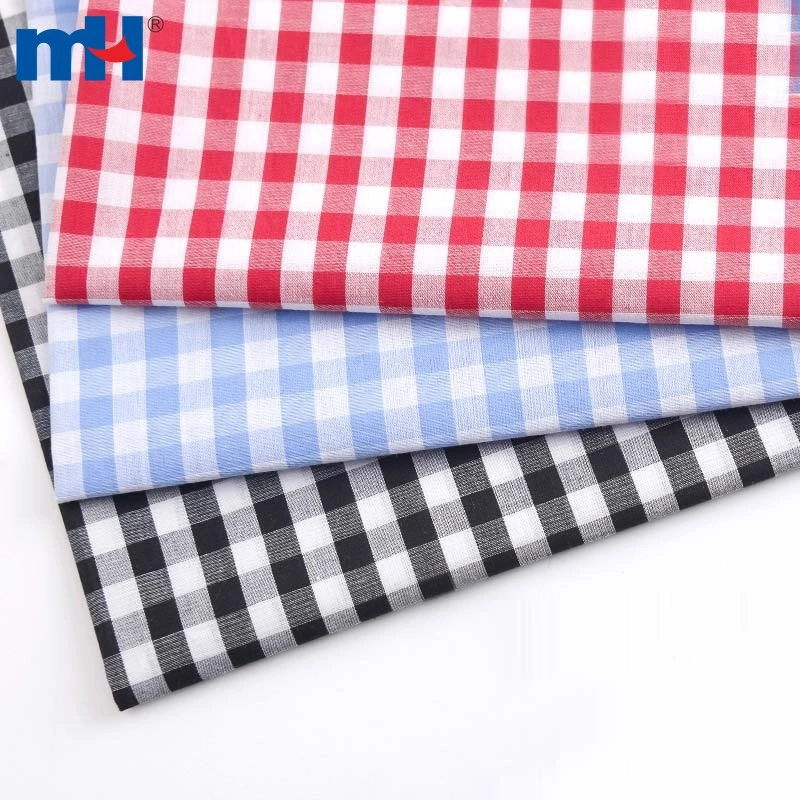 MH Manufacturer Yarn Dyed Pure Cotton Check Plaid Shirting Fabric