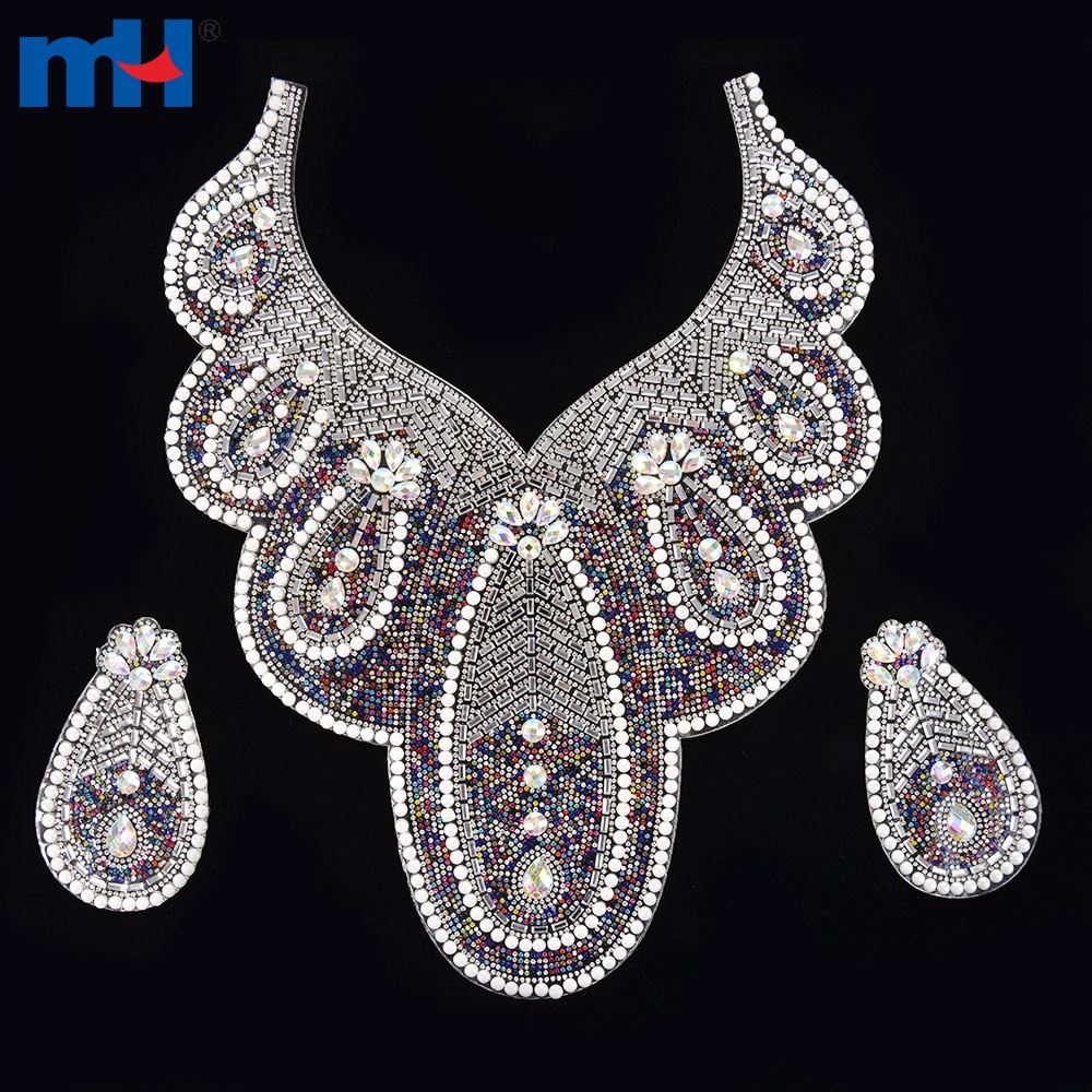 Hotfix Rhinestone Neck Design for Ladies Suit or Wedding Dress